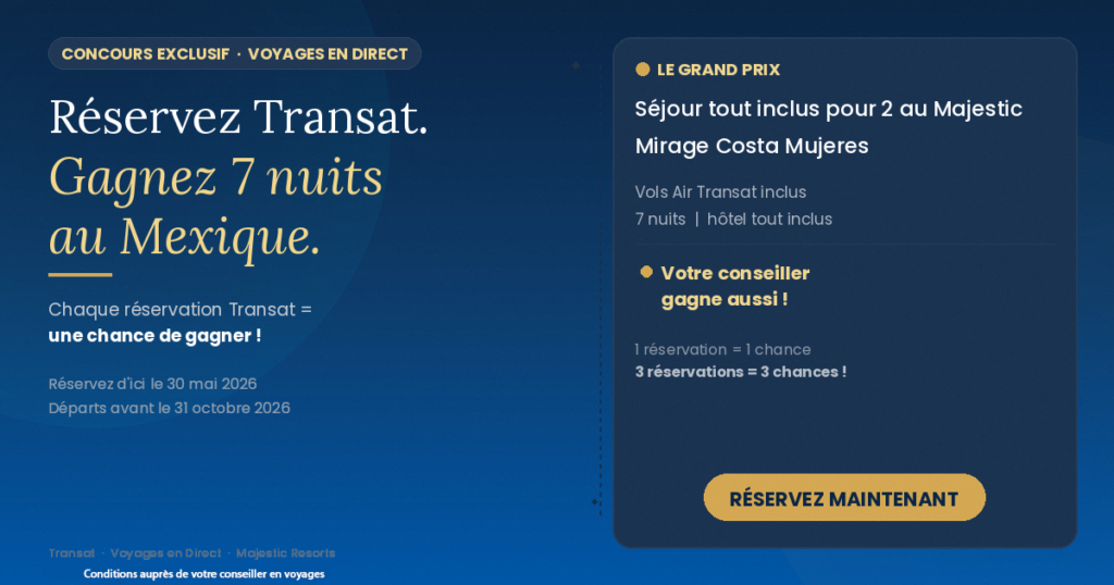 Concours J'aime mon agent de voyages : Un séjour pour 2 au Mexique à ...
